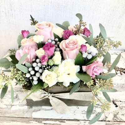 Wooden Box with Roses and Spring Flowers – Wright Flower Company